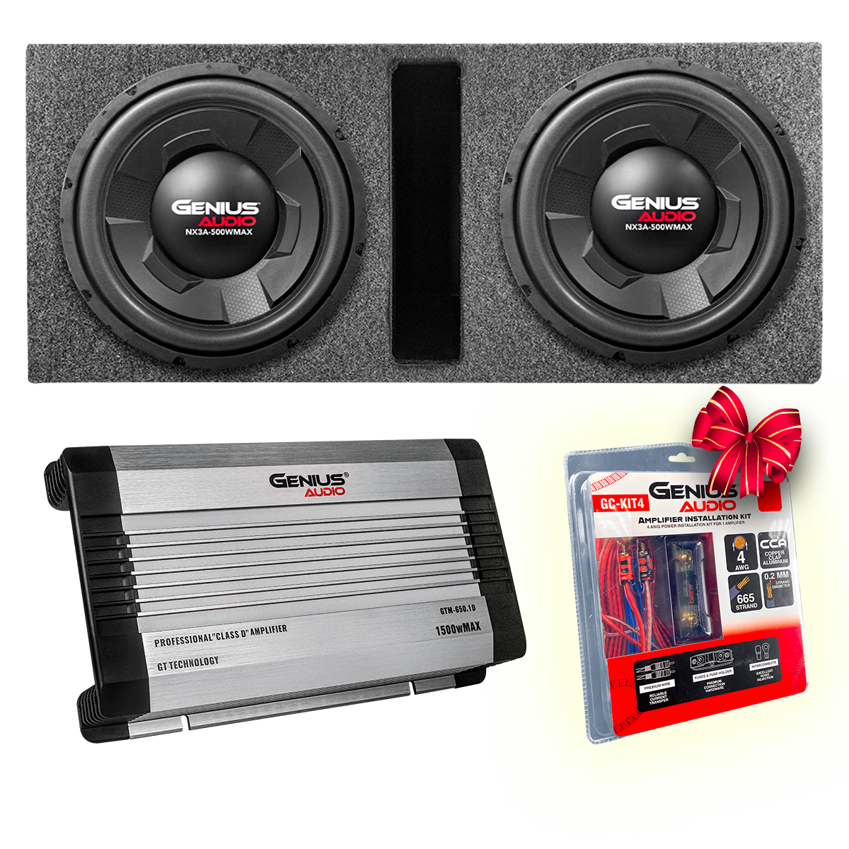 Caja Acústica Con Subwoofers + Amplificador Y Kit Cables De Regalo ... Caja Acústica Con Subwoofers + Amplificador Y Kit Cables De Regalo ...